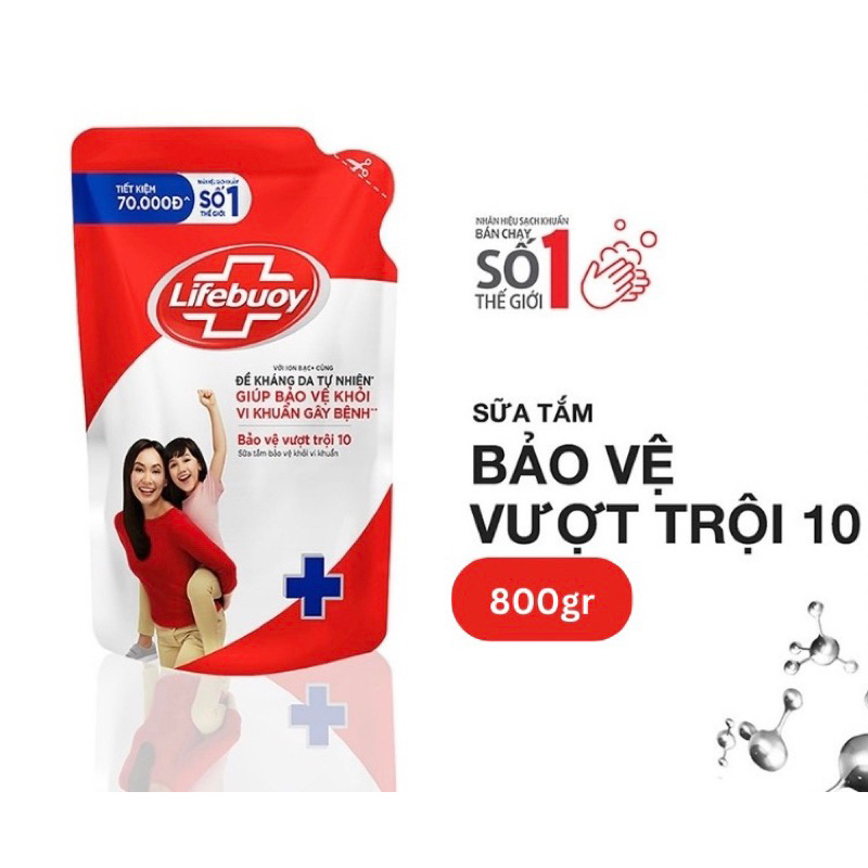 Sữa tắm Lifeboy diệt khuẩn bảo vệ sức khoẻ (Bịch 800g) | Shopee Việt Nam
