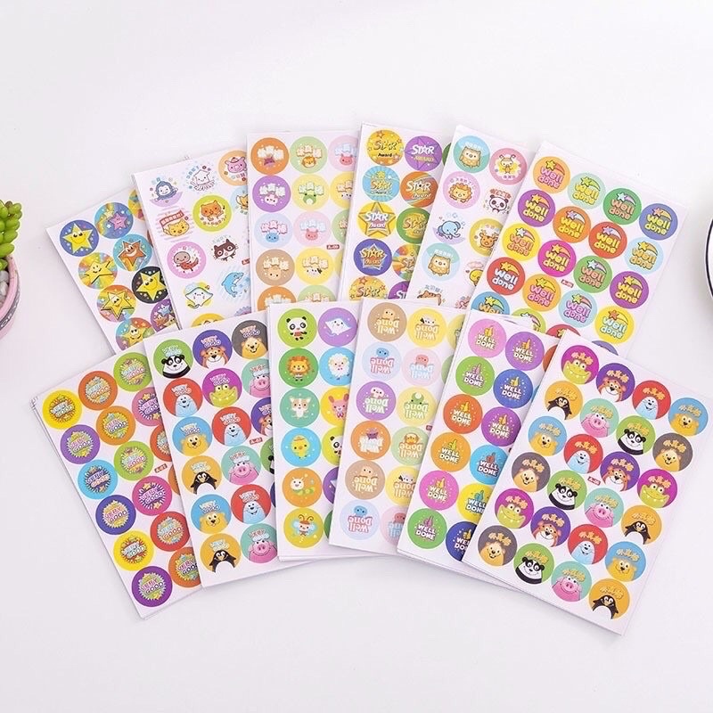 [Rẻ vô địch] Combo 5/10 túi sticker khen thưởng học sinh bản to (mỗi ...