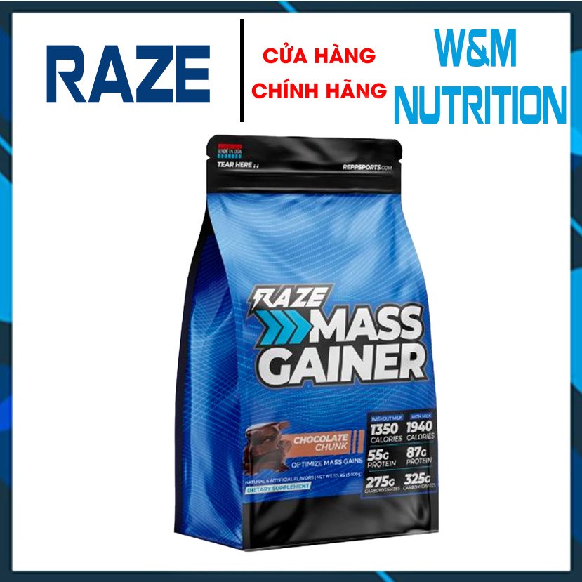 Sữa tăng cân Mass Gainer Raze 5,4kg Vị Socola - Bổ sung 1940 Calories ...