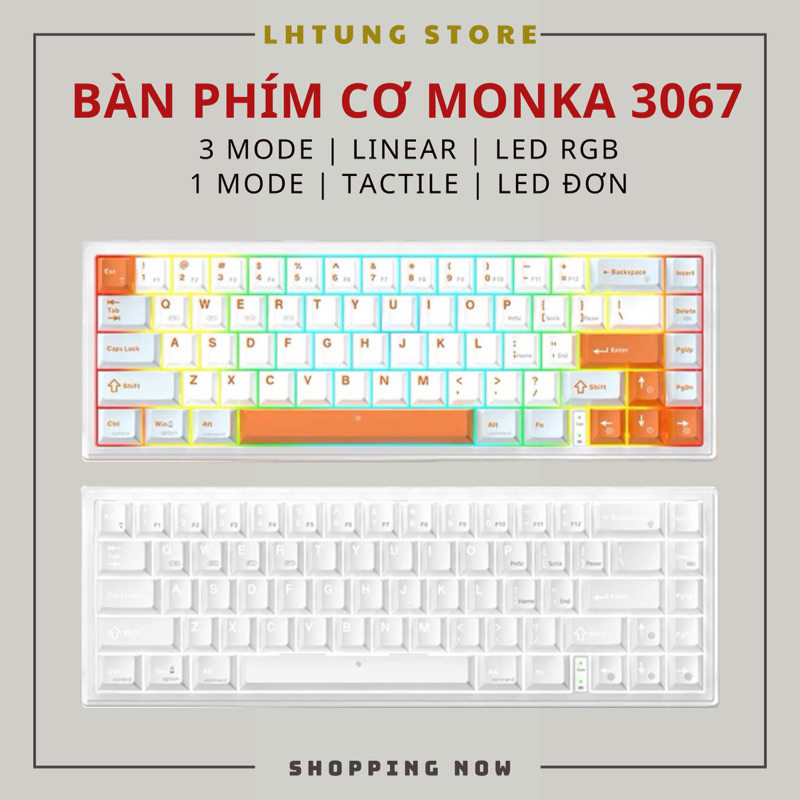 [SẴN GIAO NGAY] Bàn phím cơ MONKA 3067 V2 Pro full phím mạch xuôi 3 ...