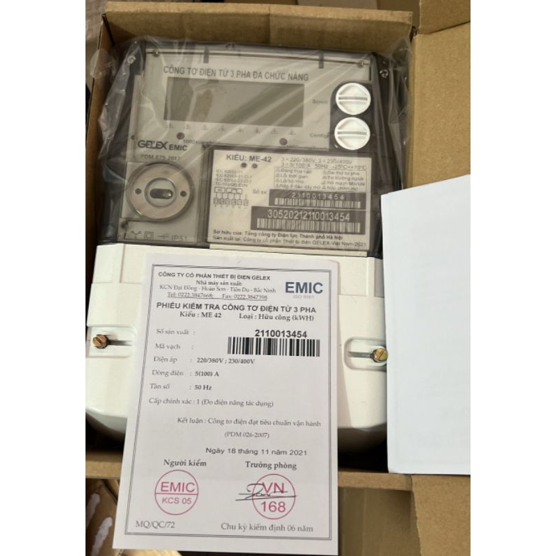 Đồng hồ điện tử 3 pha Gelex Emic ME42 trực tiếp đa chức năng , có kiểm ...