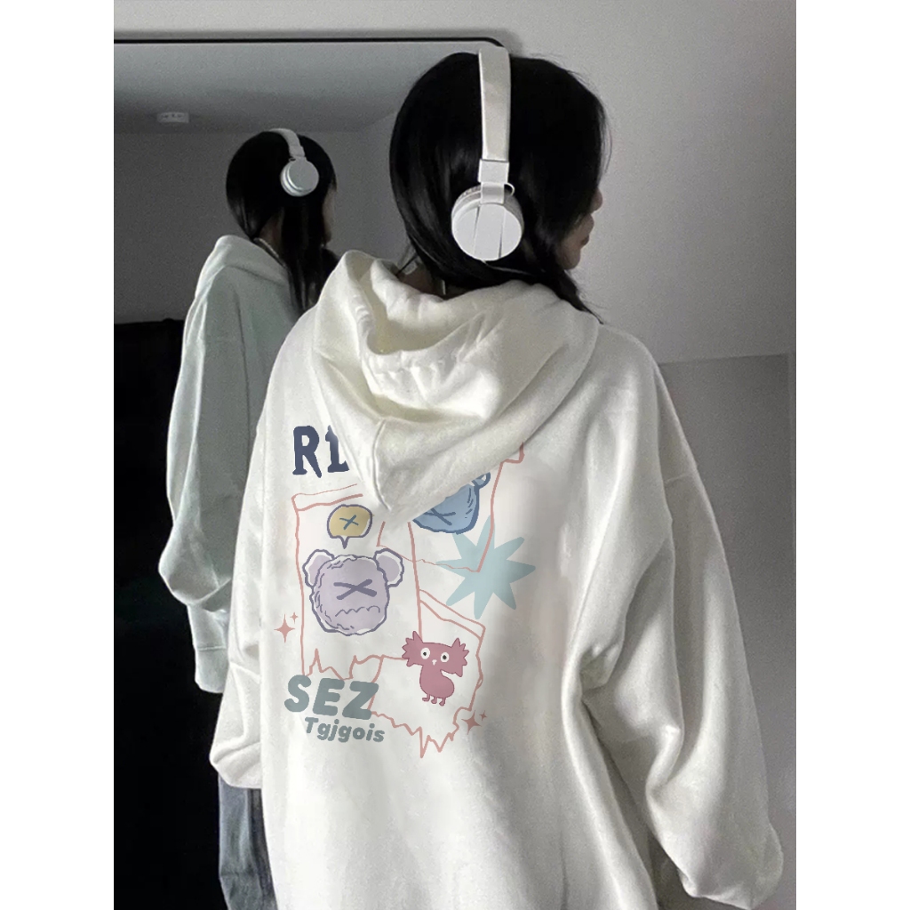 FOCUS local brand fashion vintage long sleeve women áo hoodie form rộng ...