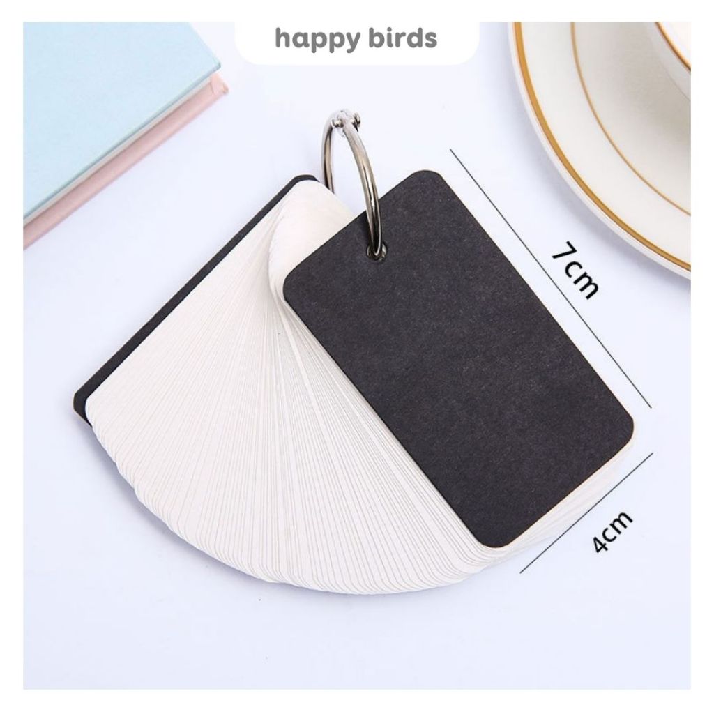 Flashcard size SIÊU TO 13x8CM trắng kèm khoen thẻ học từ vựng flashcard ...