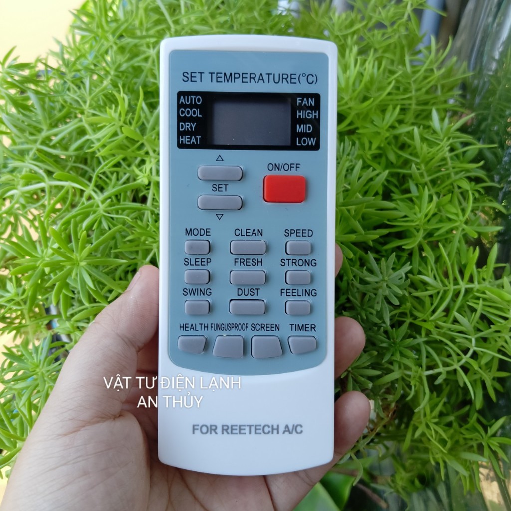 Điều khiển điều hòa Reetech - REMOTE máy lạnh REETECH nút nguồn đỏ ...