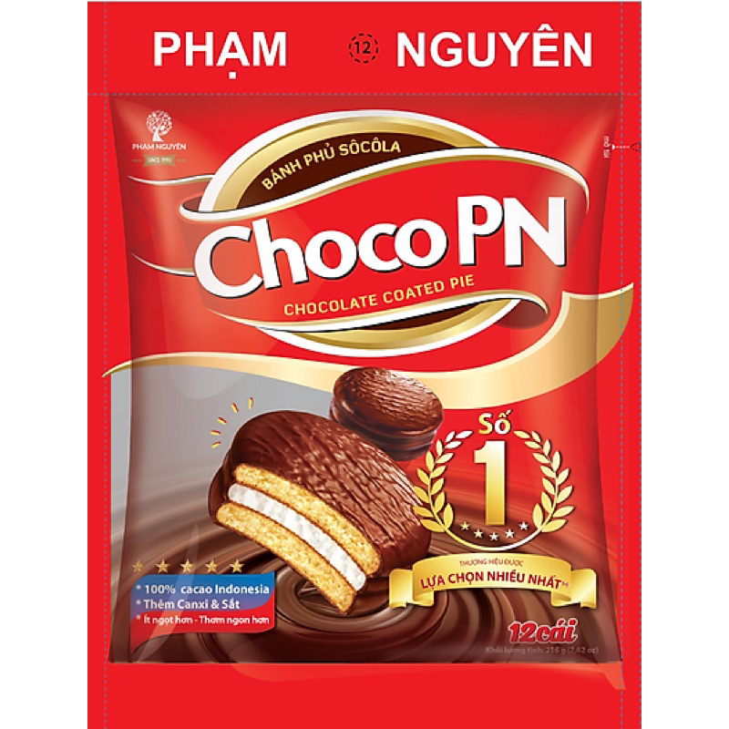 Bánh Choco PN Phạm Nguyên túi 216g(12 cái ) | Shopee Việt Nam