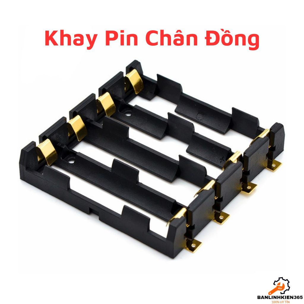 Khay Pin Đế Pin 4 cell 18650 Cực Tiếp Xúc Đồng Nguyên Chất | Shopee ...