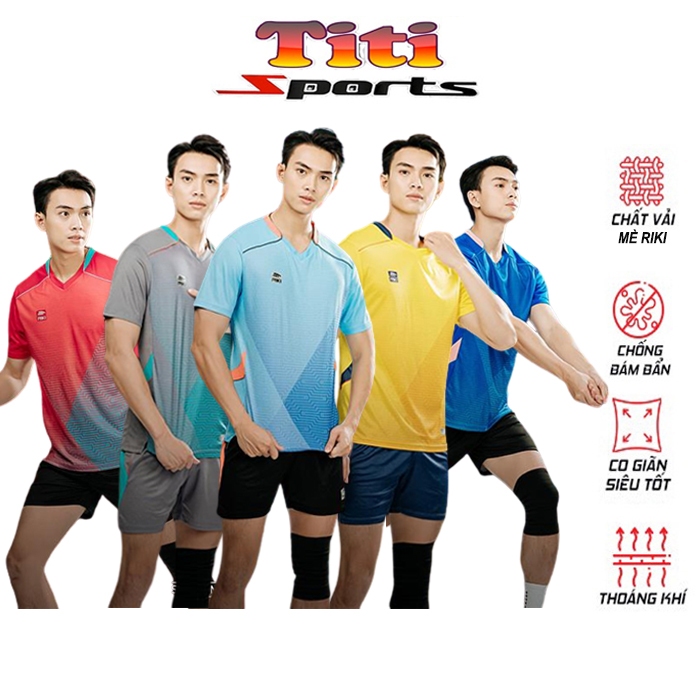 Bộ Quần Áo Bóng Chuyền Nam RIKI VOL4 Cao Cấp, Vải Mè Co Giãn Đa Chiều ,Thoáng Khí ,Thấm Hút Mồ ...