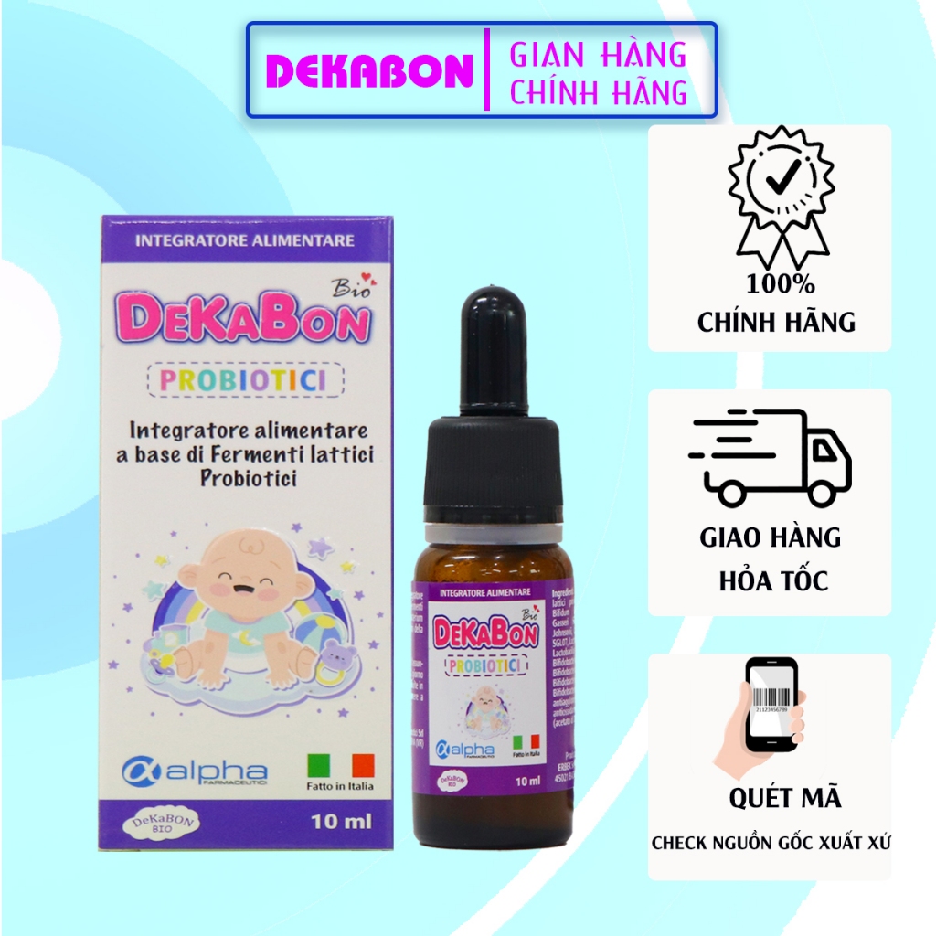 Men Vi Sinh 10 chủng Probiotici Dekabon 1 hộp 10ml, cải thiện táo bón ...
