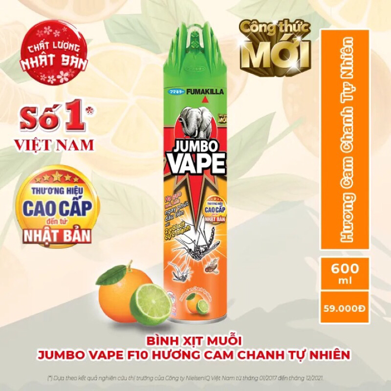 Xịt Muỗi Jumbo Vape Dạng Chai 600ml | Shopee Việt Nam