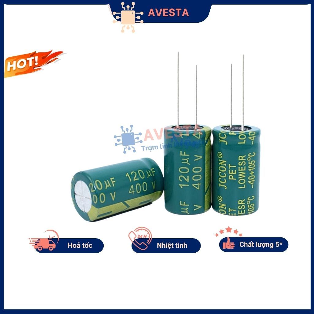 Tụ hóa 400V 120uF 18x30mm tần số cao đảm bảo chất lượng Avesta | Shopee Việt Nam