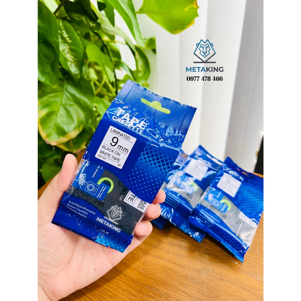 Nhãn in 6mm, 9mm,12mm,18mm, 24mm, 36mm Chữ đen nền trắng I Dùng cho Máy Brother PT-E110/PT-E300 ...