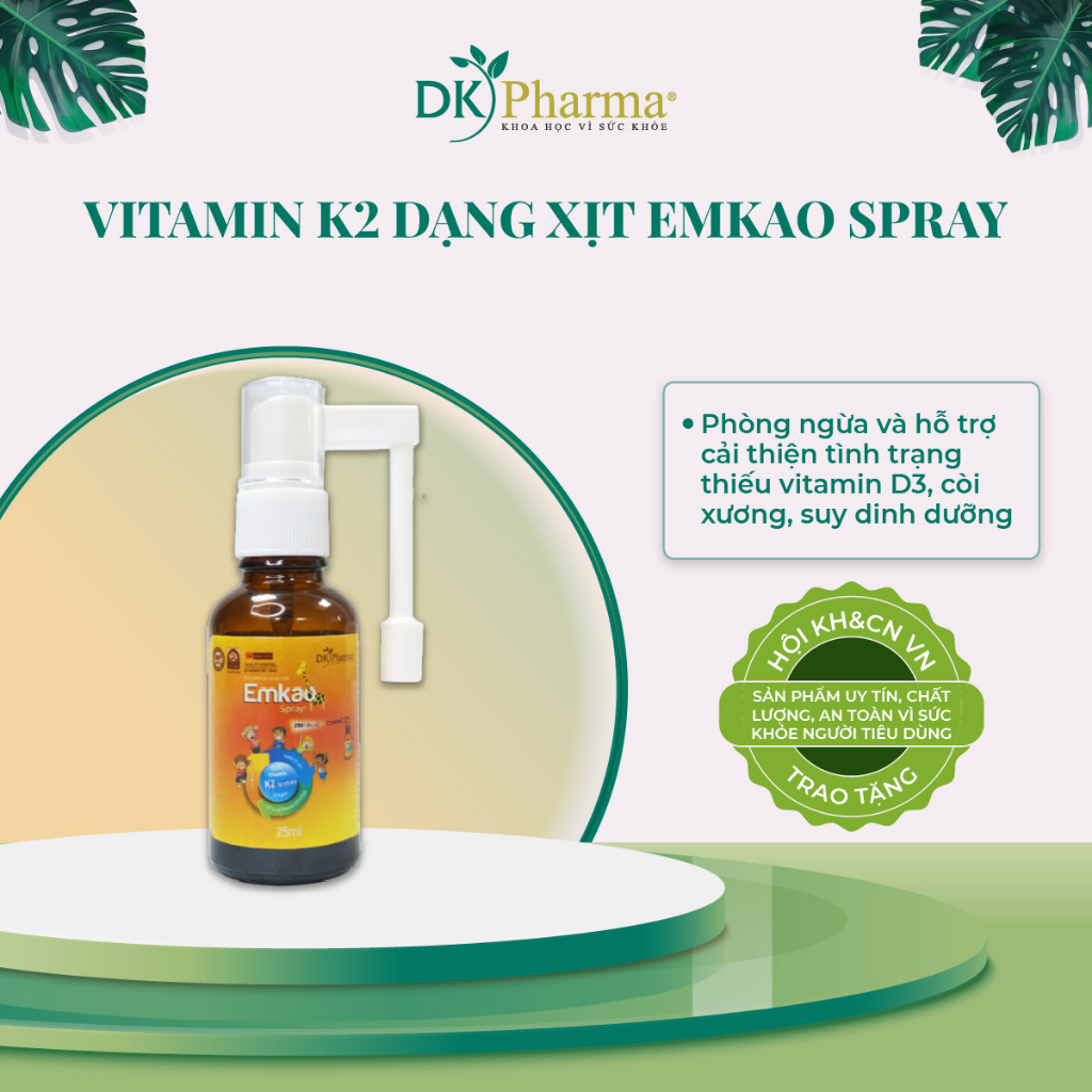 [New]Vitamin D3+K2 Emkao Spray dạng xịt 25ml giúp xương trẻ chắc khỏe ...