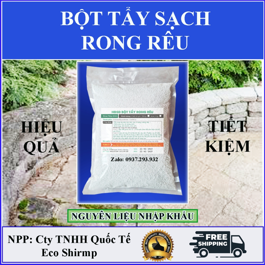 500 Gr Bột tẩy thông dụng - Diệt rong rêu trên nền xi măng, sân gạch - tẩy mốc trần và tường nhà ...