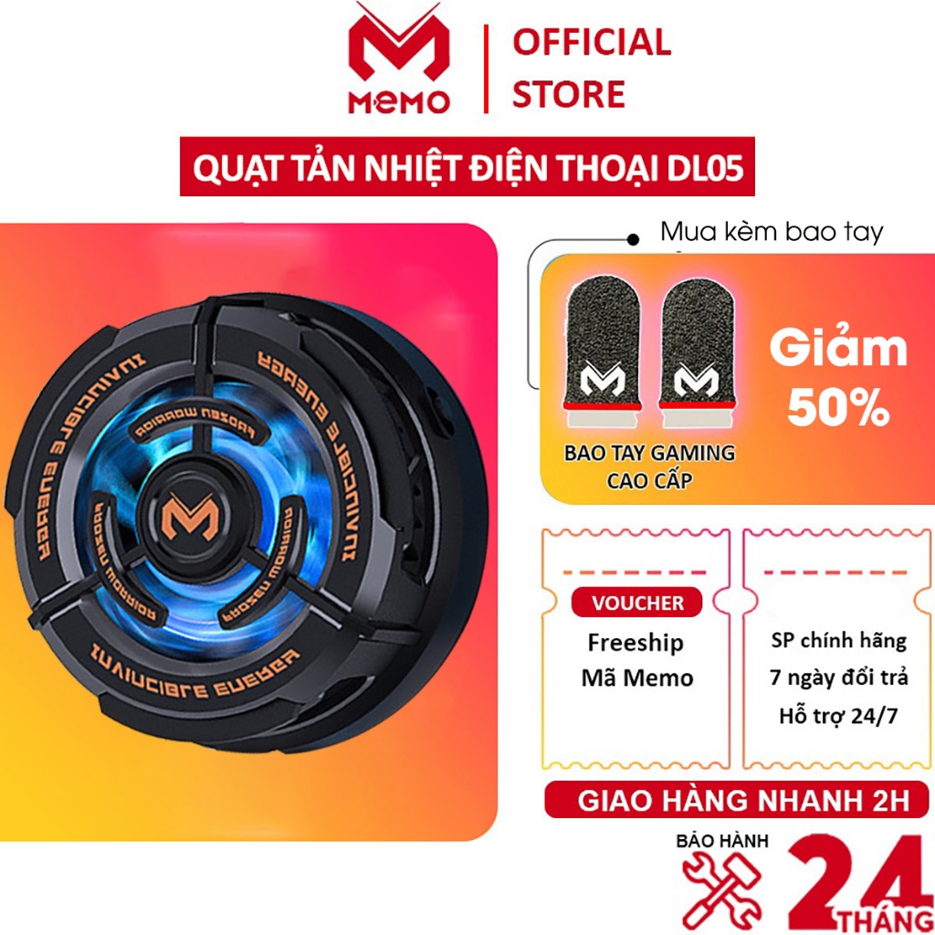 Quạt tản nhiệt điện thoại sò lạnh MEMO CX02 nam châm từ tính hỗ trợ sạc không dây magsafe đèn ...