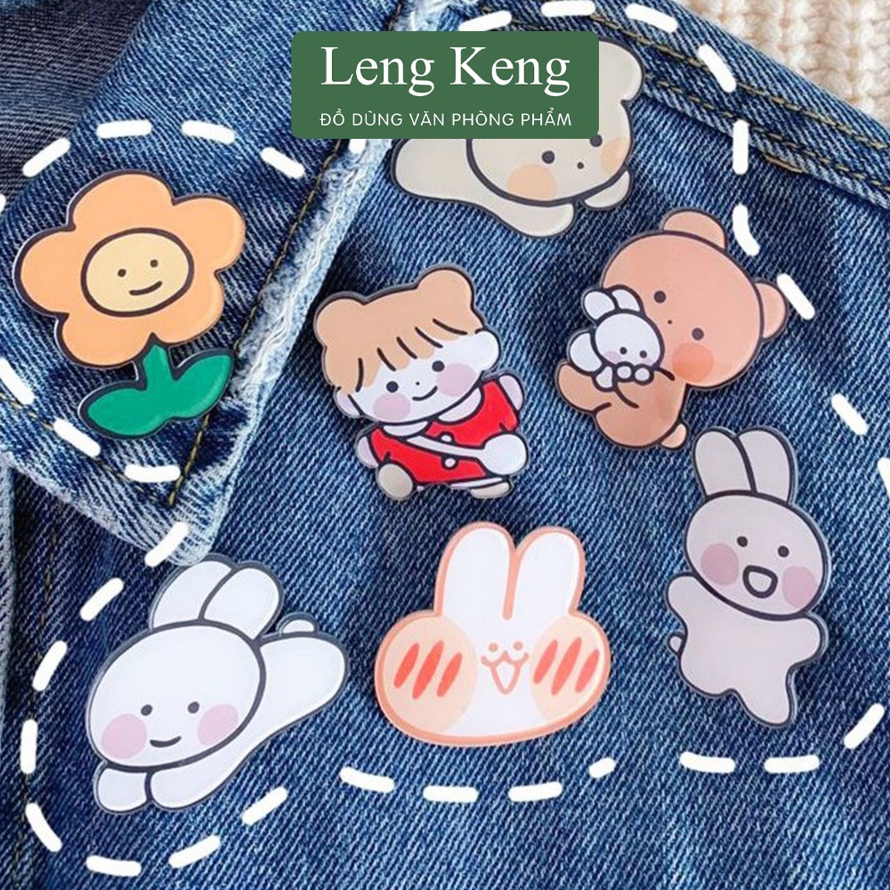 Sticker ghim văn phòng phẩm Leng Keng + cài áo balo túi ví ST06 ...