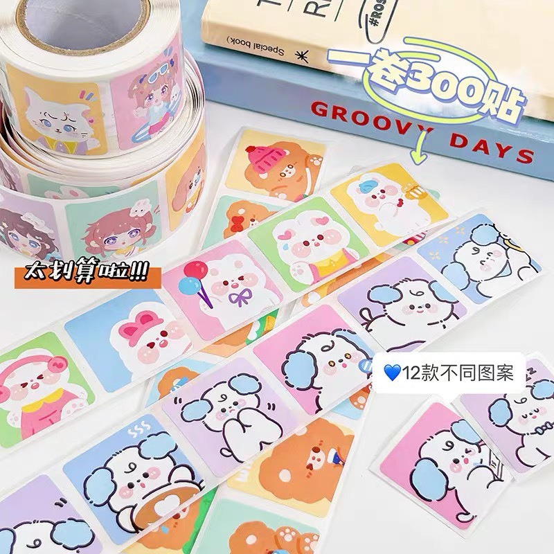 Set 50 miếng dán hoạt hình ngộ nghĩnh, tem dán sticker thank you gói ...