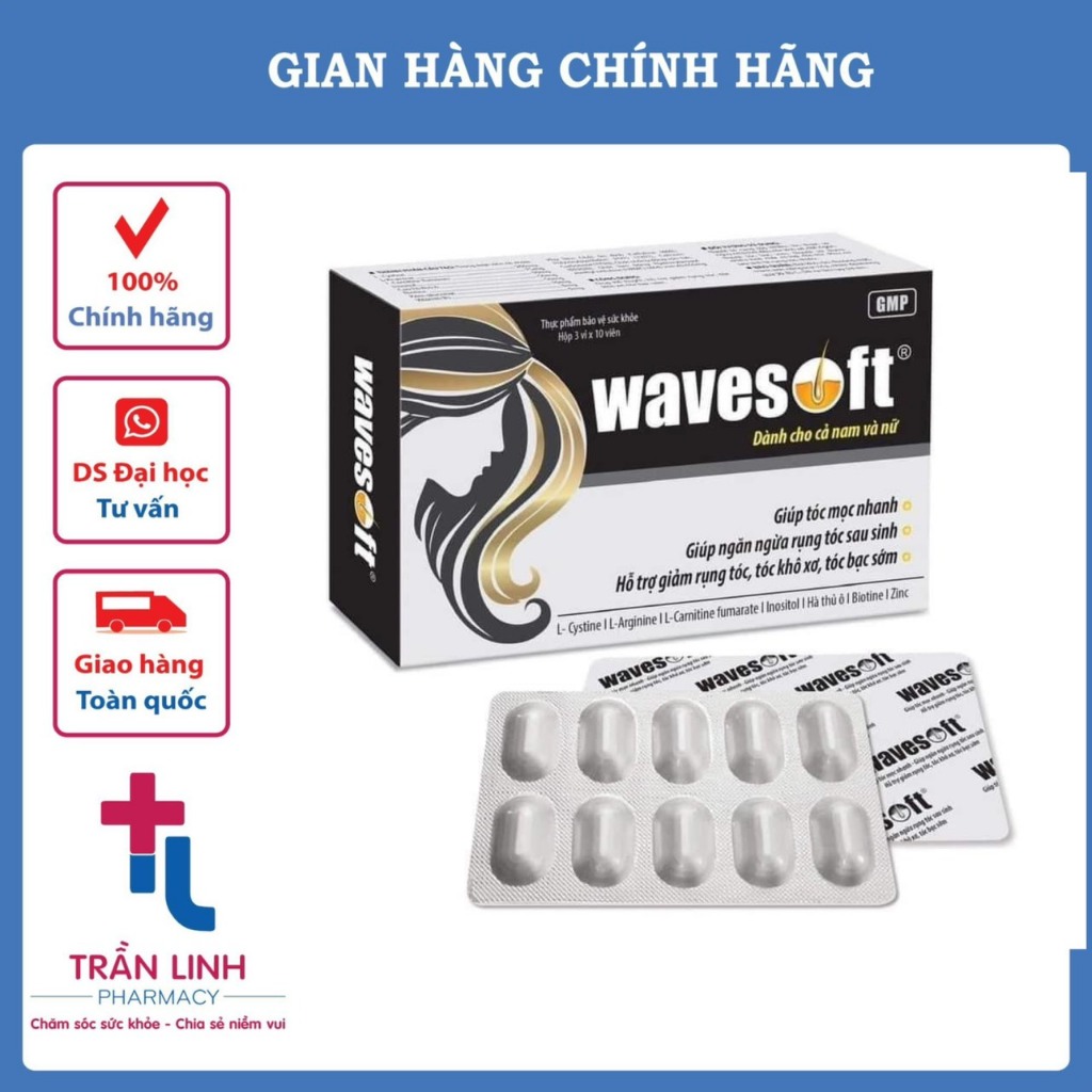 Viên uống hỗ trợ kích thích mọc tóc WAVESOFT ( hộp 30 viên) | Shopee Việt Nam