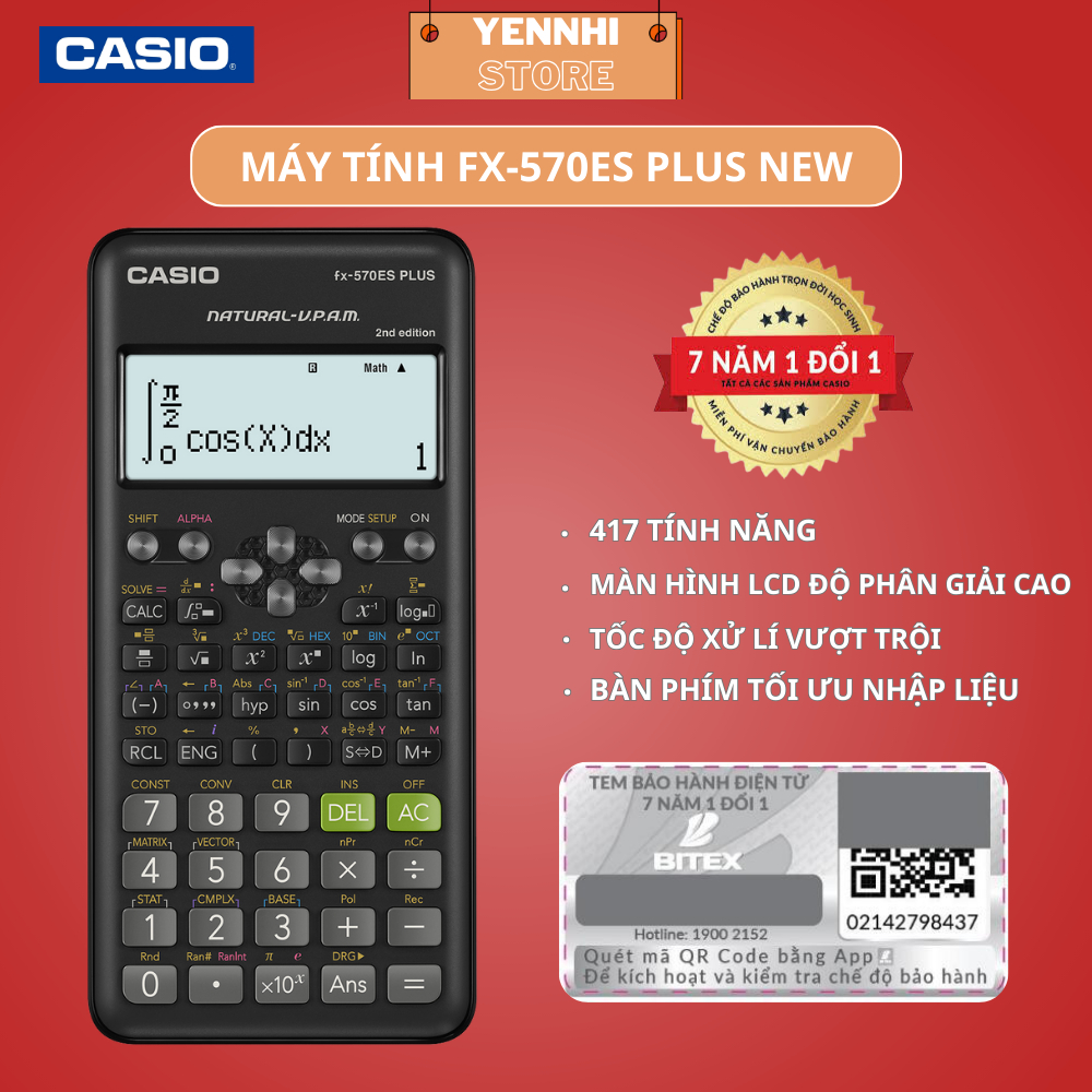 Máy Tính Casio FX 570ES PLUS Chính Hãng Có Tem Chống Hàng Giả Bitex ...