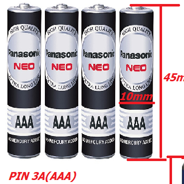 4 VIÊN. Pin tiểu AAA, PIN 3A, pin đũa, dùng thay pin đồng hồ treo tường ...