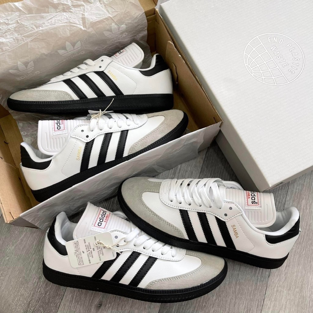Giày Thể Thao Adidas Samba Og Trắng Đế Nâu Giầy Samba Trắng 3 Sọc đen Giày Sneaker Nam Nữ đầy