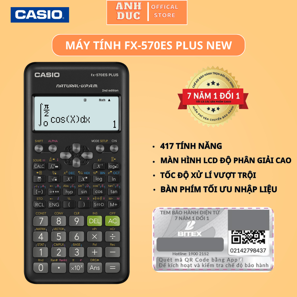 Máy Tính Casio FX 570ES PLUS Chính Hãng Có Tem Chống Hàng Giả Bitex ...