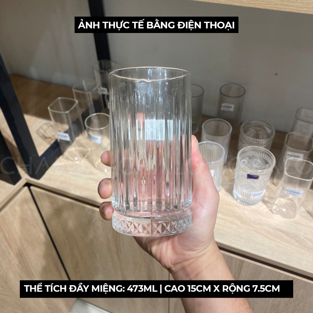 Ly thuỷ tinh Cocktail dáng Rock & Highball hoa văn Elysia 220ml ~ 473ml ...