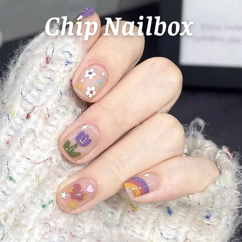 Set 24 móng tay giả N930 dáng móng ngắn ( Tặng kèm keo và dũa ...