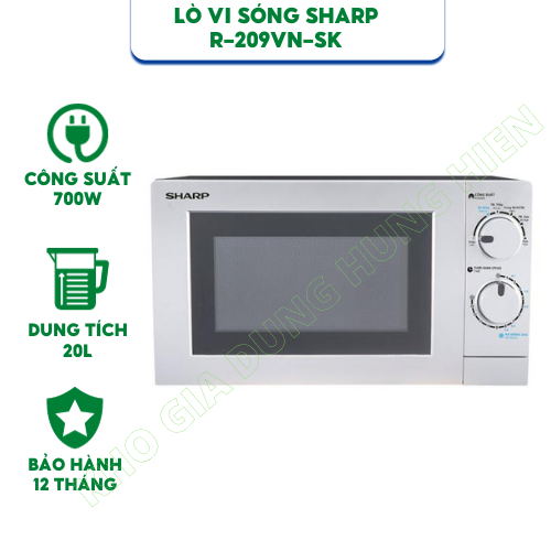 Lò vi sóng Sharp R-209VN-SK 20 lít - Hàng chính hãng - Bảo hành 12 tháng | Shopee Việt Nam