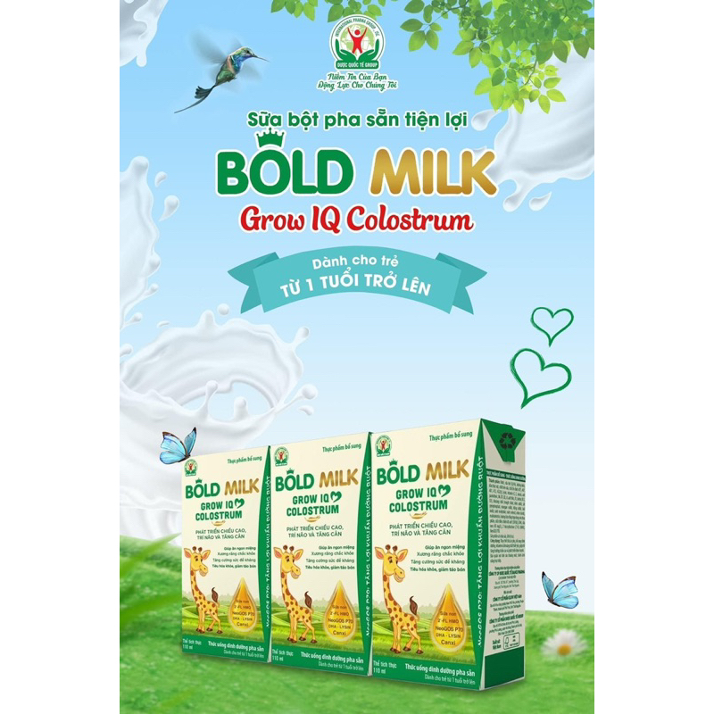Thùng 48 hộp sữa nước BOLD MILK GROW IQ COLOSTRUM 110ml | Shopee Việt Nam