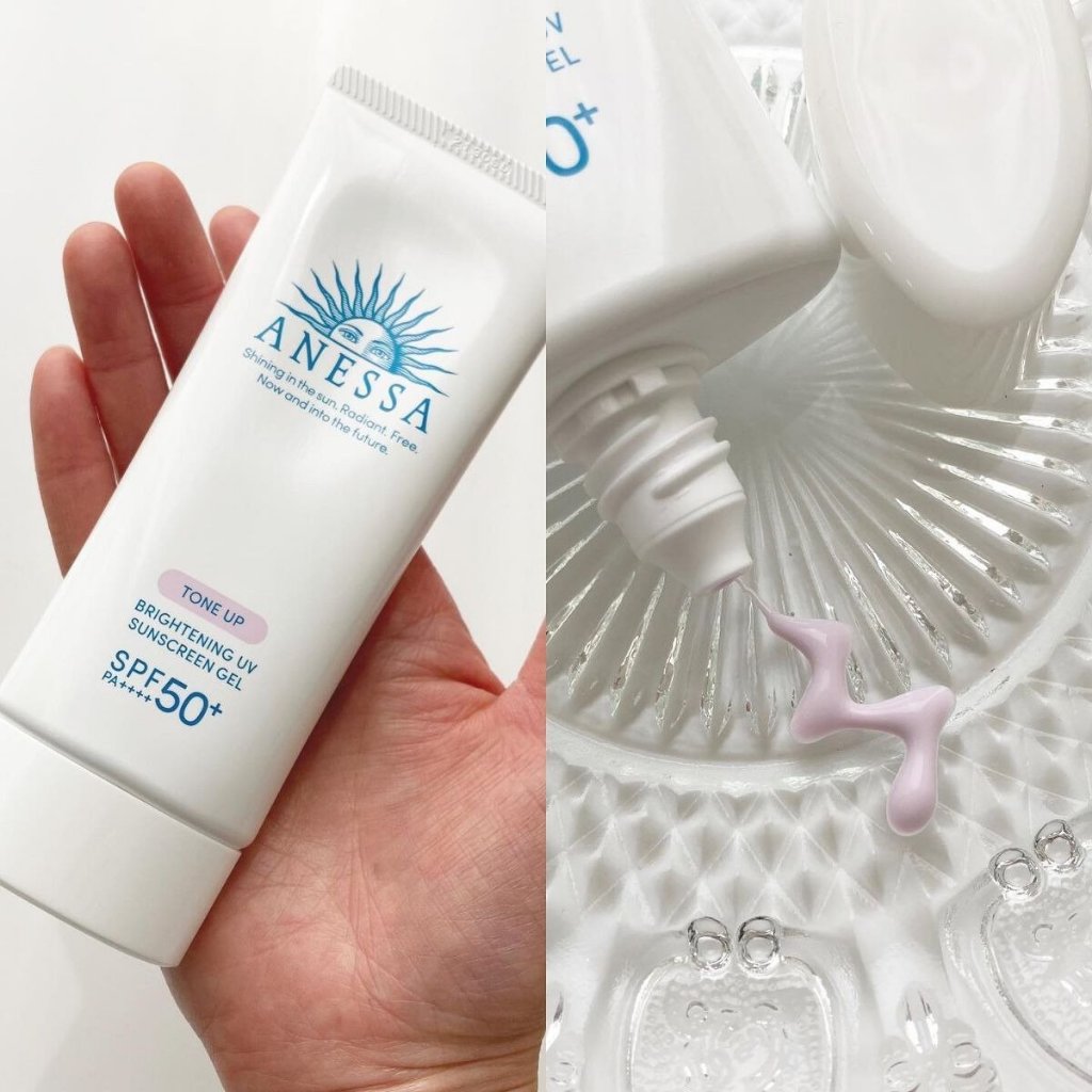 KEM CHỐNG NẮNG SHISEIDO ANESSA. TONE-UP BRIGHTENING UV SUNSCREEN GEL SPF50+/PA++++ | Shopee Việt Nam