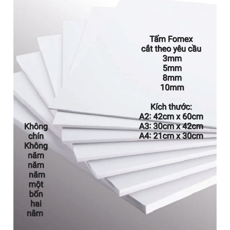Bìa fomex, bìa mô hình, size 2mm, 3mm, 4mm, 5mm, 8mm và 10mm làm ...