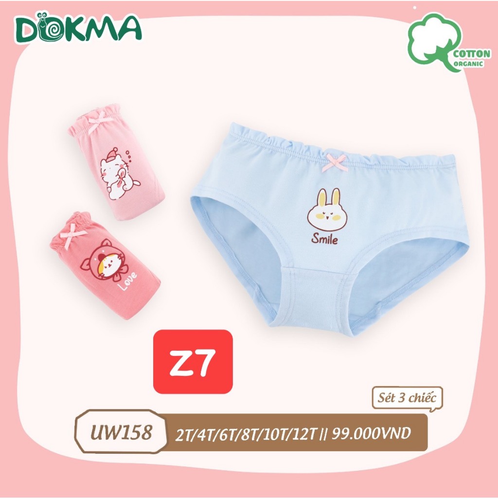 (2-12Y) Quần chip tam giác cho bé gái (SET 3 CÁI) - DOKMA | Shopee Việt Nam