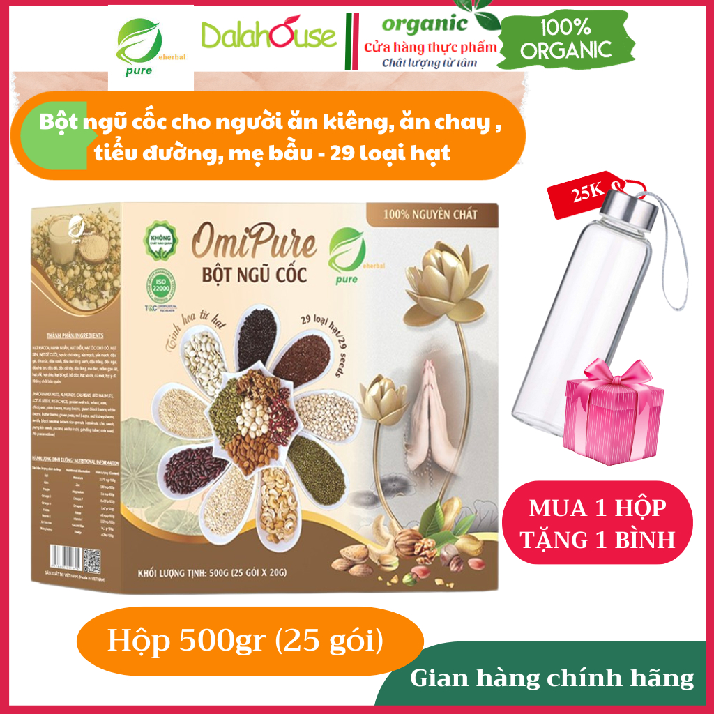 Bột Ngũ Cốc Dinh Dưỡng OmiPure (29 loại hạt) - Hộp 500gr (25 gói ...