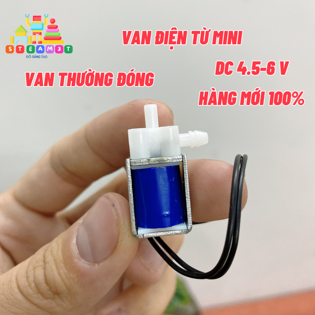 Van điện từ mini DC 5V thường đóng 2 vị trí dẫn khí van khí điều khiển ...