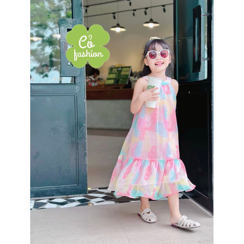 Váy Đầm voan tơ bé gái sofia Cỏ fashion siêu đẹp nhẹ | Shopee Việt Nam