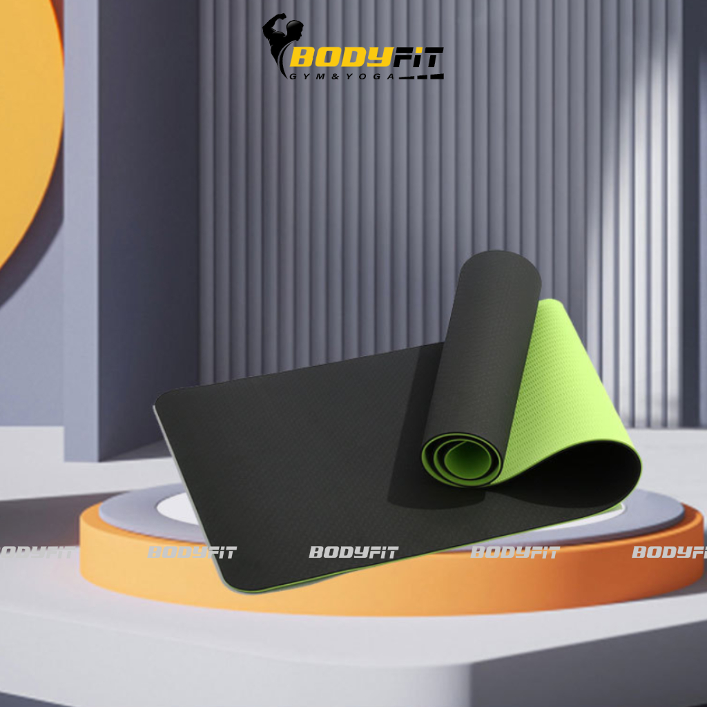Thảm Tập Yoga TPE 6mm 2 Lớp Chống Trơn Trượt, Thảm Tập Gym | Shopee Việt Nam