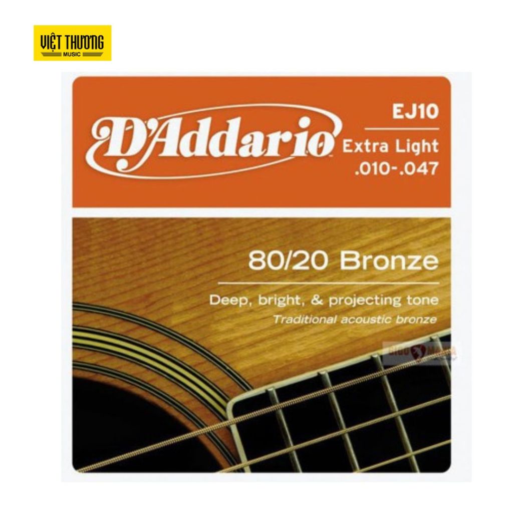 Dây Đàn Guitar Acoustic D'addario EJ10 - Việt Thương Music | Shopee ...