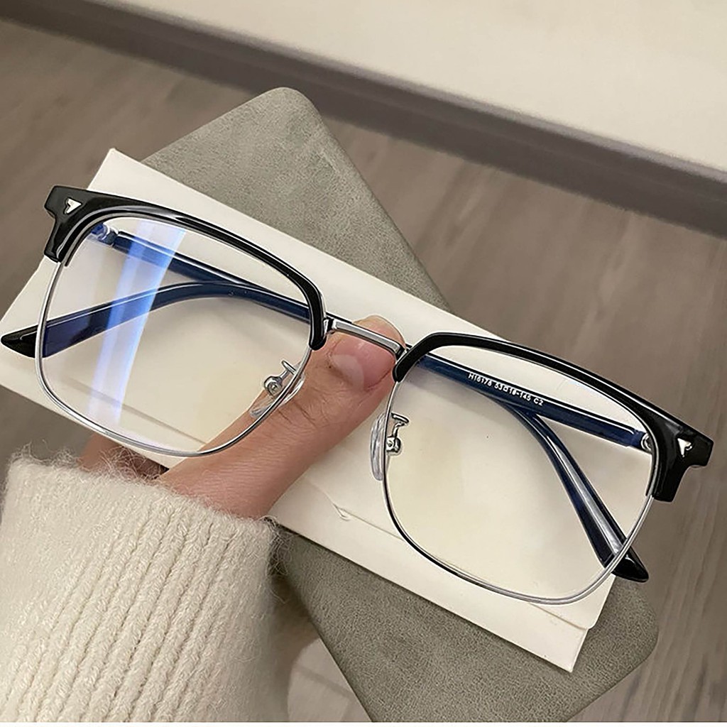 Kính cận thị clubmaster (0-4 độ) nam nữ đeo đều hợp, phong cách Hàn ...