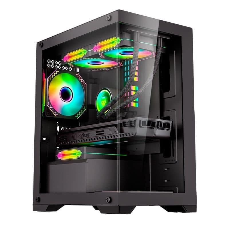 Vỏ Case Bể Cá . Vỏ Case Pc Mini. 2 mặt kính cường lực . Hỗ trợ lắp tản ...