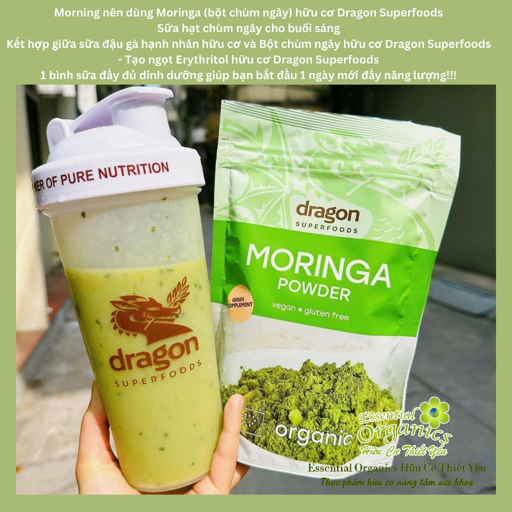 Bột chùm ngây hữu cơ organic moringa power Dragon Superfoods 200g ...