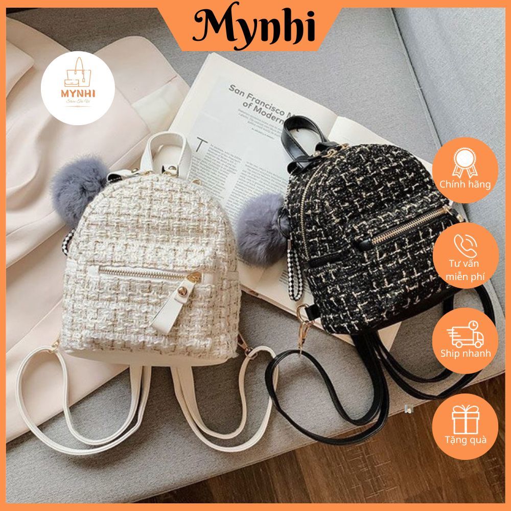 Balo mini nữ hoạ tiết kẻ MYNHI balo dành cho bé đi học đi chơi SMN128 ...