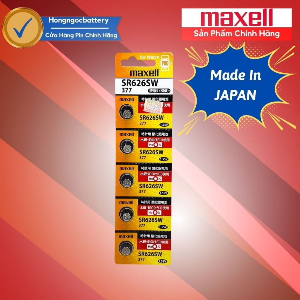 1 Viên Pin đồng hồ Maxell 377 SR626SW dành cho đồng hồ dùng pin 377 ...