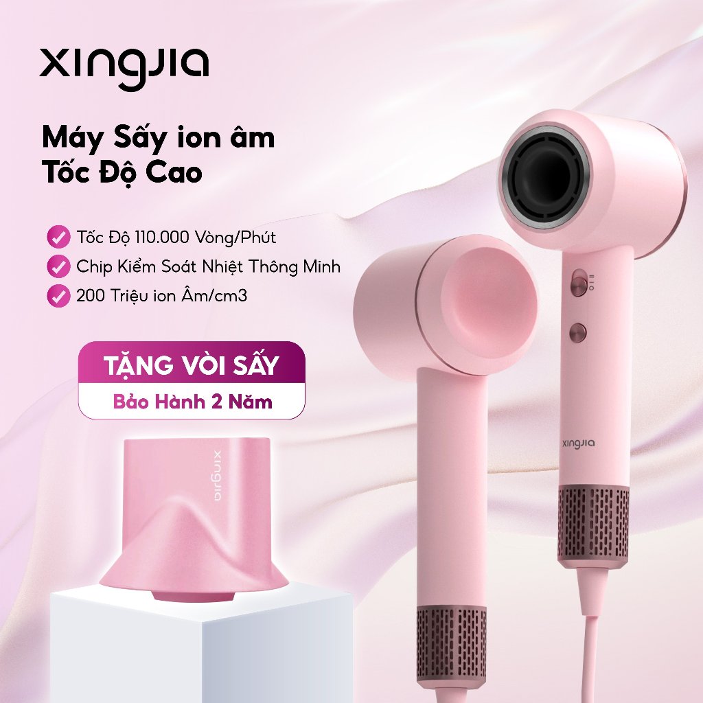 Máy sấy tóc XingJia ion âm tốc độ cao, phiên bản màu Hồng | Shopee Việt Nam