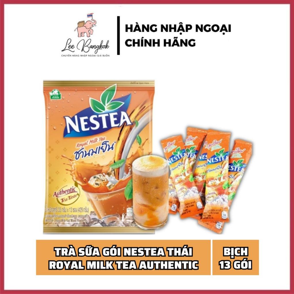 [13 Gói] Trà Sữa Gói Nestea Thai Royal Milk Tea Hòa Tan Vị Thái Đỏ Nội ...