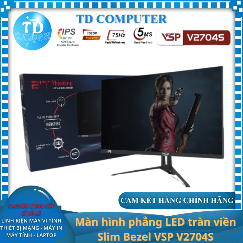 Màn hình máy tính 27inch VSP V2704S (27" IPS FHD 75Hz, HDMI+VGA) - Hàng chính hãng VSP phân phối ...