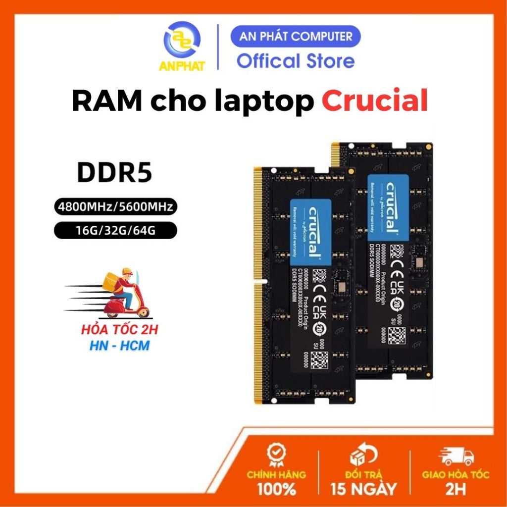Bộ nhớ trong (Ram) laptop Crucial 8GB DDR5 bus 4800Mhz CL40 (CT8G48C40S5) | Shopee Việt Nam