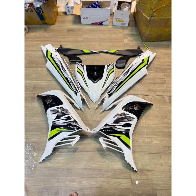 tem rời exciter 135 Lc xe trắng phối xanh lá | Shopee Việt Nam