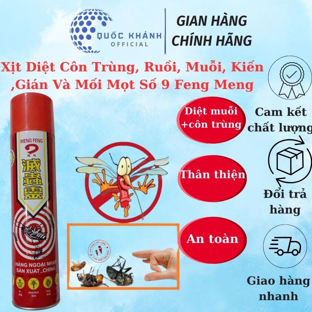 Xịt Diệt Côn Trùng, Ruồi, Muỗi, Kiến ,Gián Và Mối Mọt Số 9 Feng Meng ...