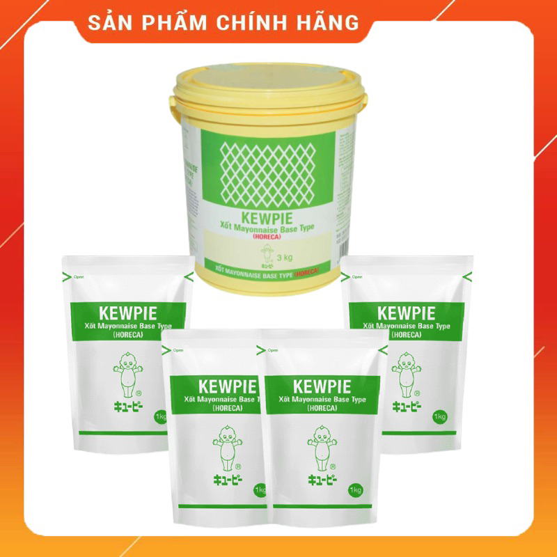 [1kg,3kg] Sốt Mayonnaise Kewpie Base Type Horeca Xanh Lá Túi 1kg, Xô 3kg | Shopee Việt Nam