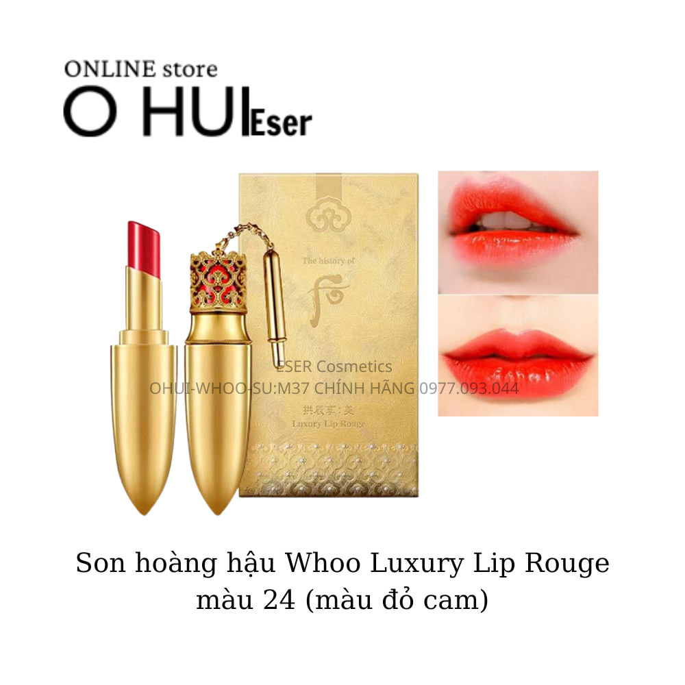 Son hoàng hậu Whoo Luxury Lip Rouge màu 24 (màu đỏ cam)_ESER cosmetics ...